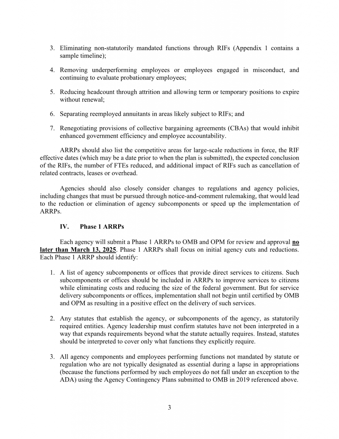 Guidance on Agency RIF and Reorganization Plans Requested by ...